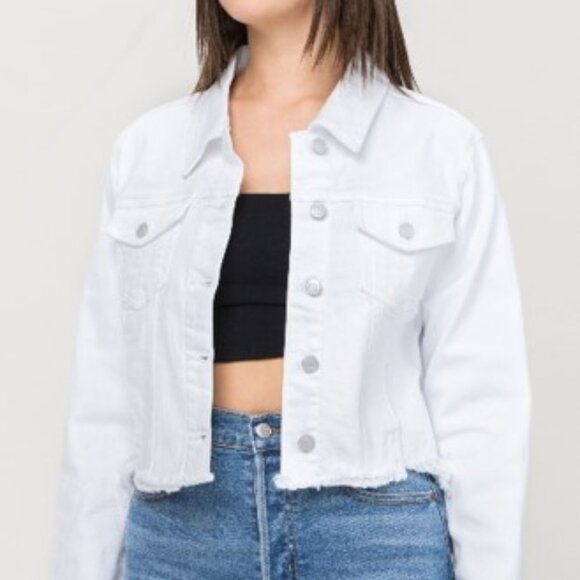 Cello | Jackets & Coats | 736cello White Collar Jean Jacket | Poshmark